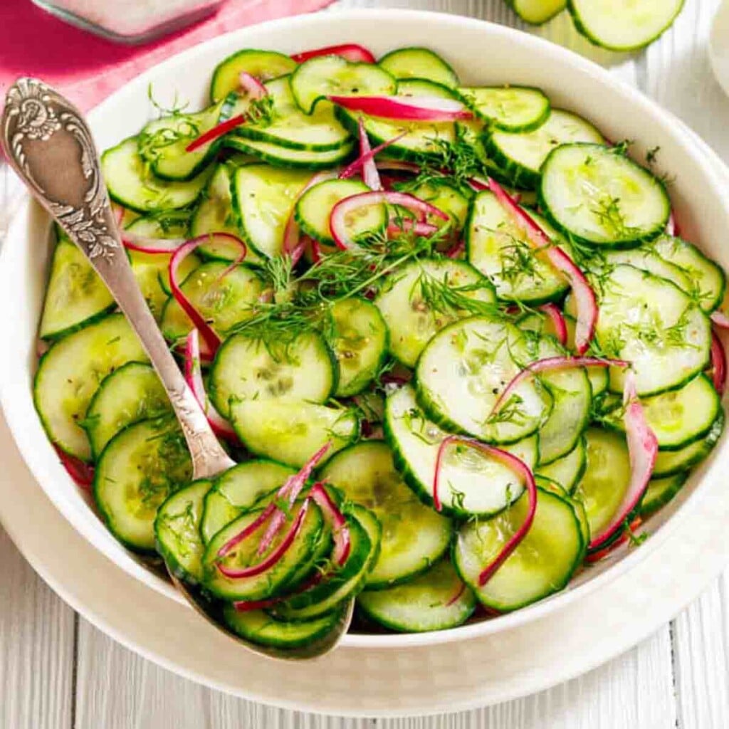 Marinated Cucumber and Red Onion Salad - Best Clean Eating