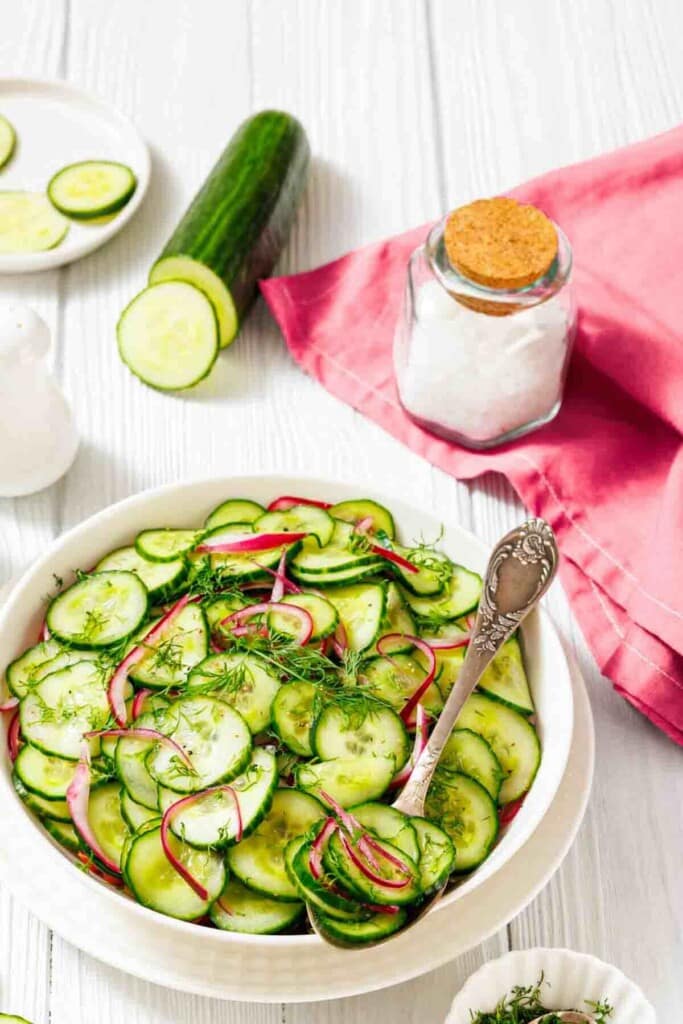 Marinated Cucumber and Red Onion Salad - Best Clean Eating