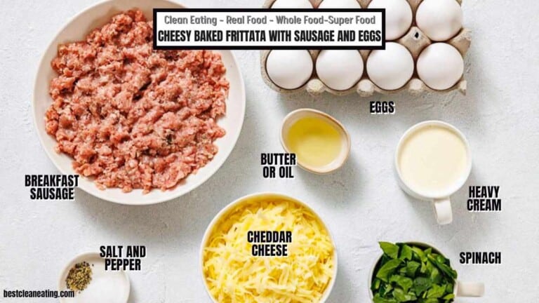 Cheesy Baked Frittata with Sausage and Eggs - Best Clean Eating