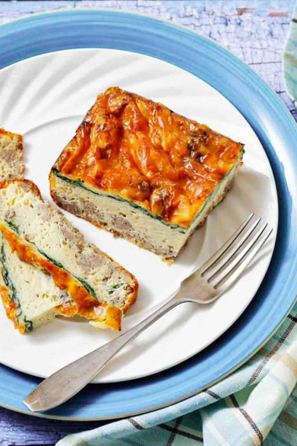 Cheesy Baked Frittata with Sausage and Eggs - Best Clean Eating